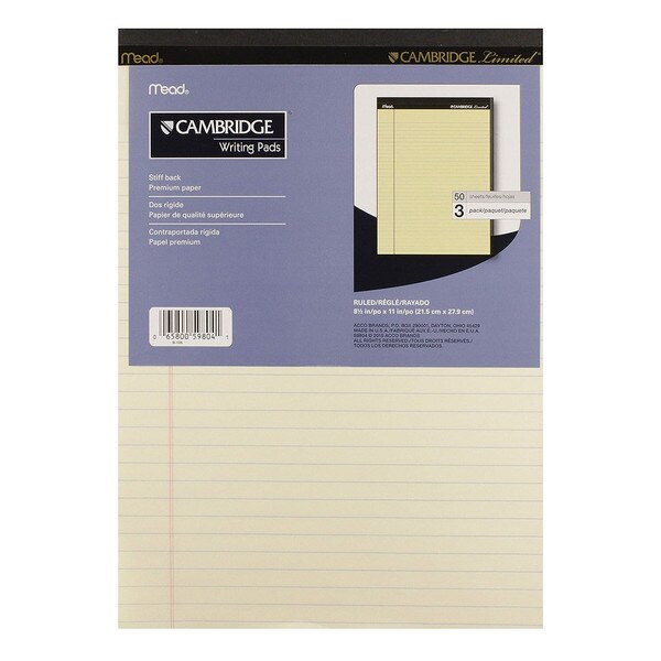 Cambridge Perforated Writing Pad 3 Pack | Mead